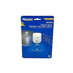 Reliance Controls THP207 Plug-In Power Failure Alarm with LED Flashlight,White