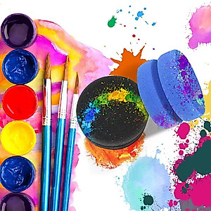 8 Pcs 3 inch Paint Sponge,Round Painting Sponges Artist Sponges Watercolor Sponges for Art, Craft, Pottery Clay, Face Painting(Yellow)