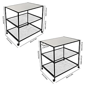 RIAHNEAH Outdoor Grill Cart with Wheels, Picnic Table with 3 layerStorage Shelves, Movable Dining Cart Worktable Trolley for BBQ, Portable Dining Cart Patio Bar Table