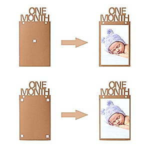 OOTSR 1st Birthday Photo Banner Growth Record 1-12 Month Photo Prop for First Birthday Party Bunting Decor