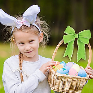 Green Wired Edge Ribbons 2.5" 10 Yards, Spring Solid Wired Edge Decoration Wired Ribbon Fabric Craft Ribbon Burlap Wrapping Ribbon for Holiday Party Wrapping DIY Craft Wedding Decoration Wreaths Bow