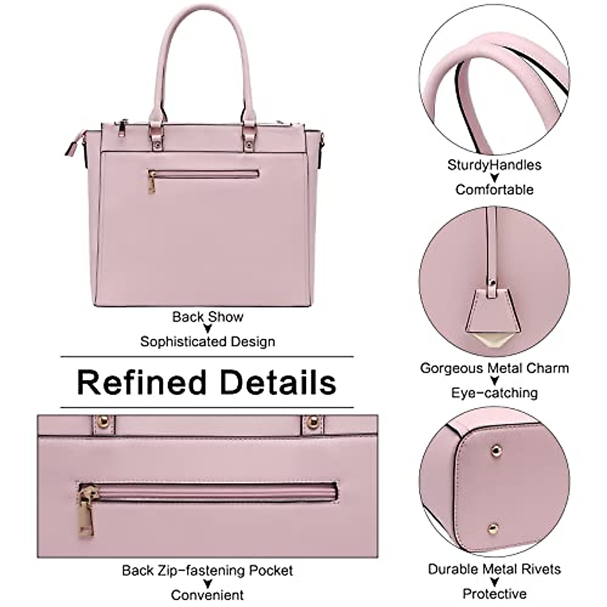 17 Inch Tote Bag for Women Work Ladies Briefcase Roomy Teacher Laptop/ Computer Bag with Multi-Pockets,Birthday Valentine's Mother's Day Graduation Gifts for Her