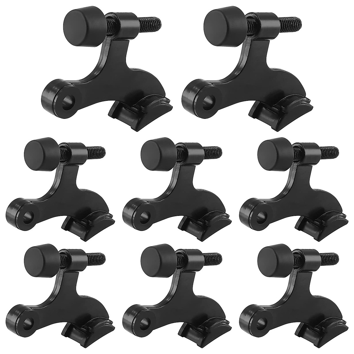PHITUODA 8pcs Black Hinge Pin Door Stoppers, Adjustable Heavy Duty Door Stoppers Hinge Pin Doorstops with Rubber Bumper Tips