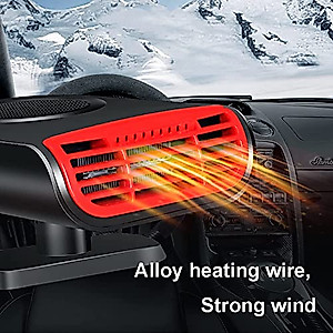 Car Heater 12V 150W Portable 3 in 1 Heating & Cooling& Air Purify Electric Fan Heater for Fast Heating Defroster Defogger Demister for Car SUV Truck （US Warehouse in Stock）