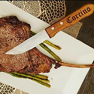 Custom Monogrammed Wood Steak Knives - Couples Housewarming Gift - Engraved and Personalized (2)