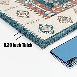 CHICHIC 36 x 24 Inch Indoor Door Mat for Home Entrance, Floor Mats for House Front Door Mat Indoor Inside Outdoor Outside Entryway Rugs Indoor Welcome Mat Anti-Slip Rubber Back Low Profile, GrayBlue