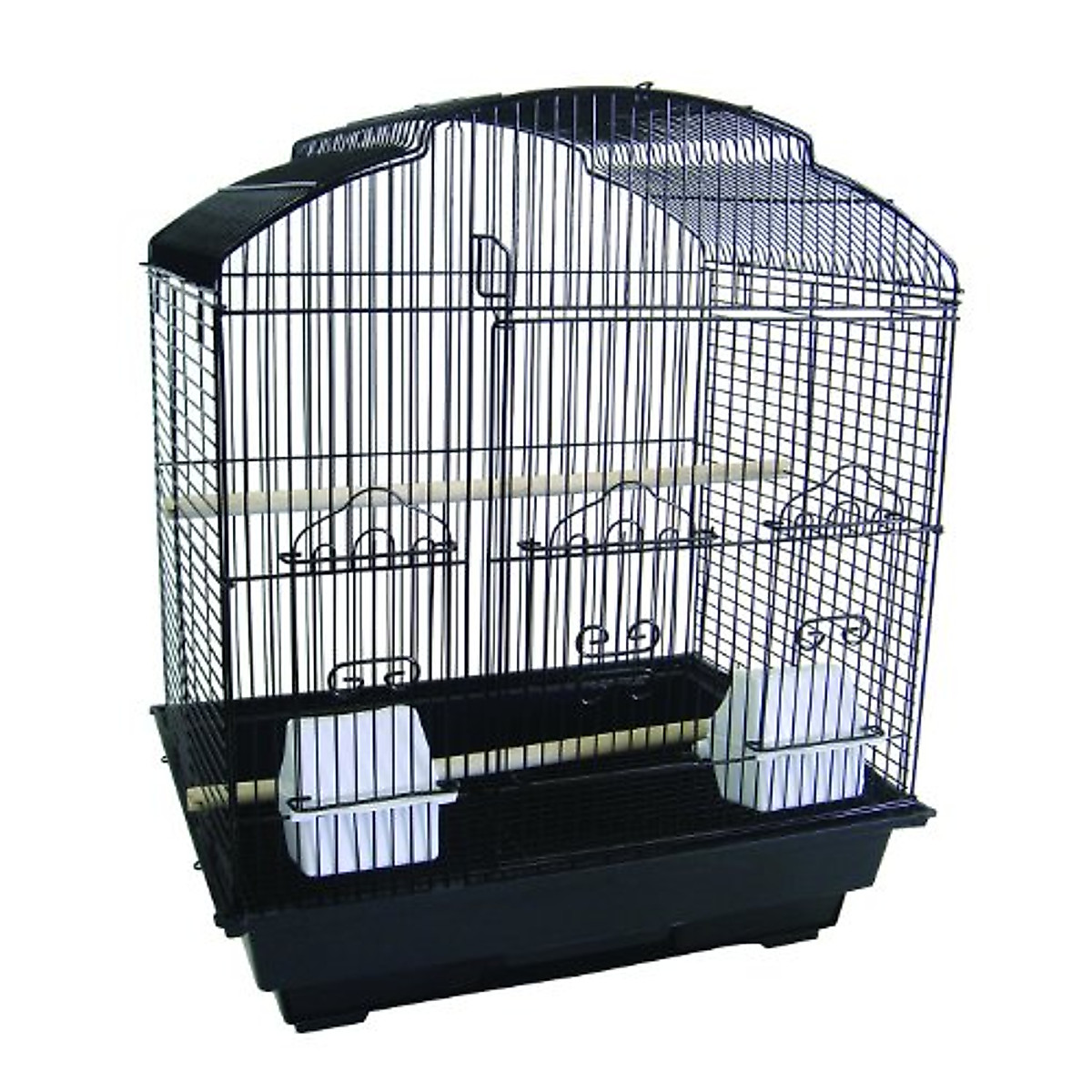 YML 3/8-Inch Bar Spacing ShellTop Small Bird Cage, 18-Inch by 14-Inch, Black