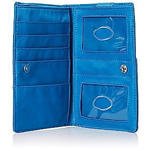Big Skinny Women's Plus Size myPhone Bi-Fold Slim Wallet, Holds Up to 20 Cards, Ocean Blue