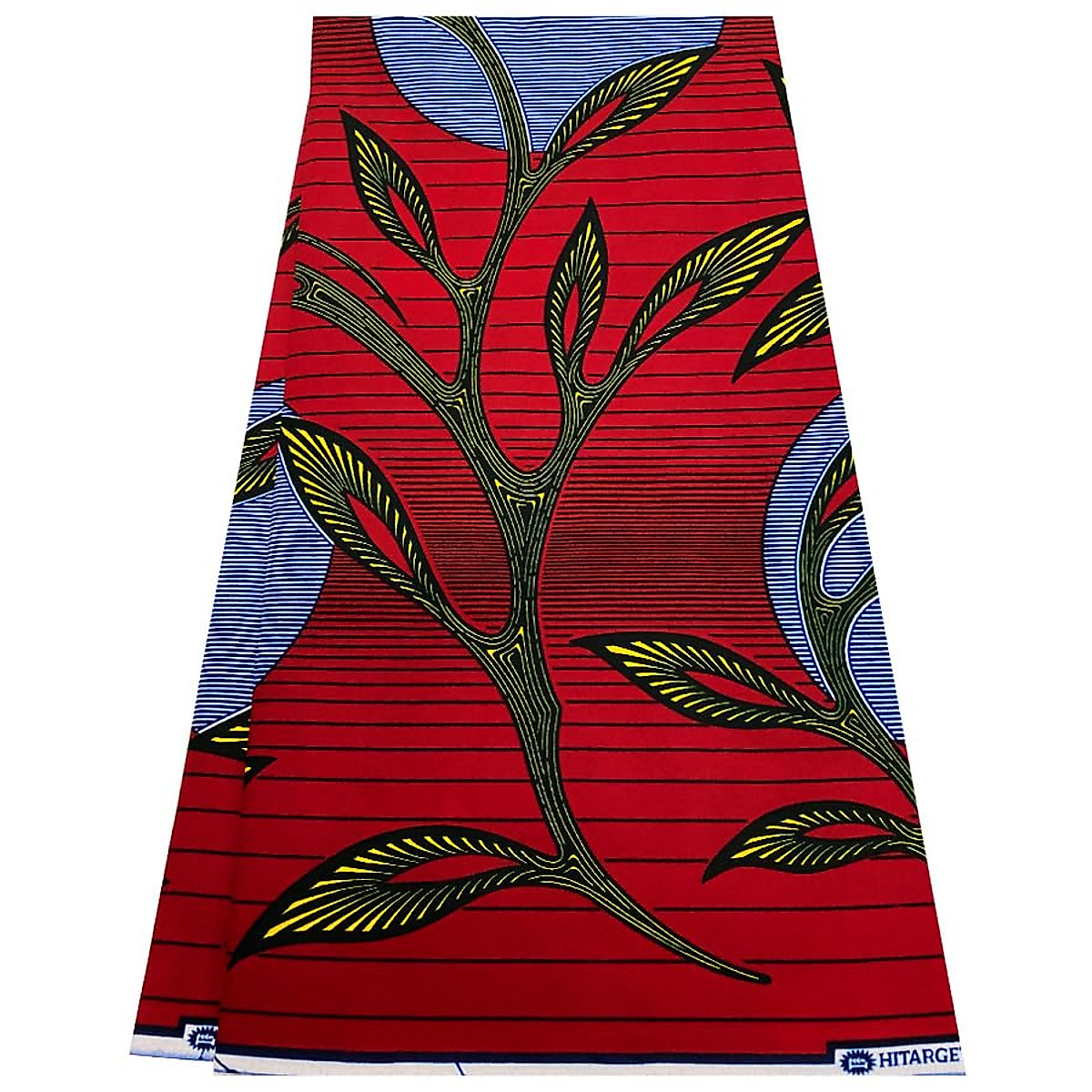 African Ankara Wrapper Wax Prints Fabrics-Moonlight Design- Red, Blue, White, Black -Sell by 6 Yards- 100% Cotton-for Men and Women