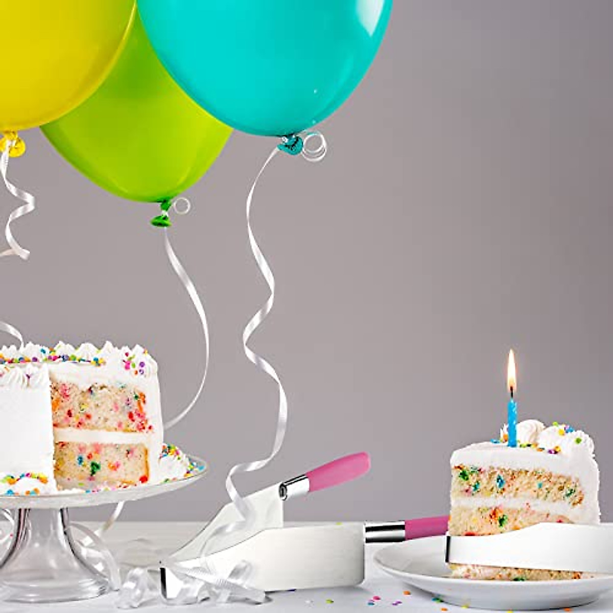 Cake Slicer Cutter Stainless Steel Cake Server Professional Cake Cutter Tongs Baking Cake Slice Device Metal Pie Knife Cake Lifter Tools Desserts Pastry Bread Pizza Devider Slicer (Rose Red,2 Pieces)