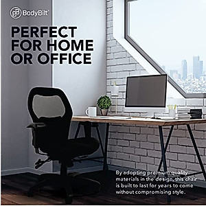 BodyBilt Seating Sola LT Ergonomic Office Chair | Comfortable Mid Back Computer Chair | Back Support Office Chair | Ultra-Soft | Ergonomic Lumbar Support Chair | Swivel Computer Chair (Steel Gray)