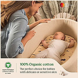 Premium Fitted Bassinet Sheet - Pack of 1 for Standard Bassinets, 100% Soft Organic Cotton, One Size Fits All - Baby Bassinet Sheets for Baby Boy and Baby Girl, Breathable, Stretchy & Durable