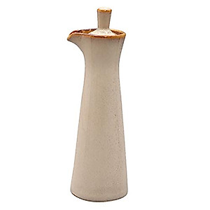 Cabilock Ceramic Soy Sauce Bottle Porcelain Vinegar Pot Olive Oil Pot Container Dispenser Beauty Cosmetic Storage Jar for Home and Salon White