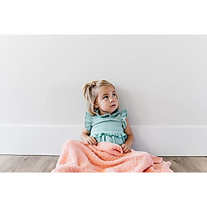 SARANONI Bamboni Luxury Baby Blanket | Plush Blanket for Infant Boys & Girls | Receiving Blanket 30” x 40” | Peach