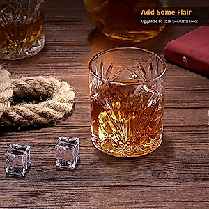Whiskey Glasses Set of 6-10oz Premium Crystal Whiskey Glass, Rock Style Old Fashioned Glass For Drinking Scotch, Bourbon, Cognac, Irish Whisky and Old Fashioned Cocktails