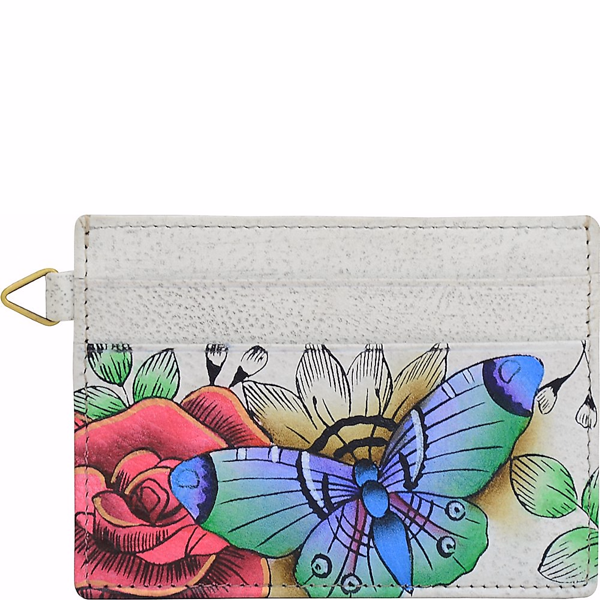 Anna by Anuschka Women's Hand Painted Genuine Leather Credit Card Case - Floral Paradise