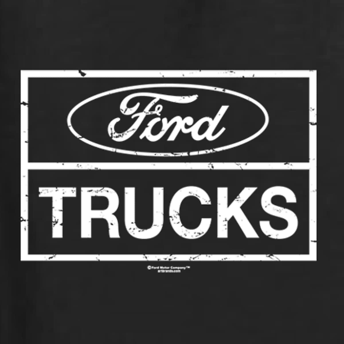 Ford Truck Vintage White Plaque Officially Licensed Cars and Trucks Mens Graphic Tank Top, Black, X-Large