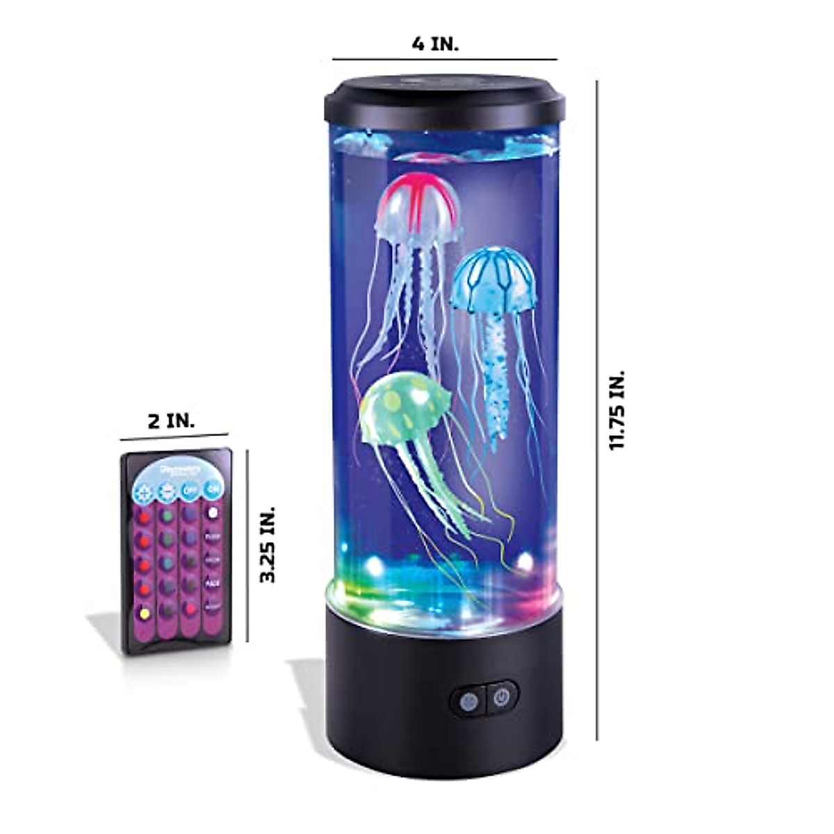 Discovery #Mindblown Jellyfish Aquarium Color-Morphing Lamp with 15 Light Options and Remote Control, Educational Biology Themed Bedroom Light for Kids & Adults Ages 8 and Up