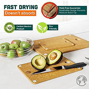 Earth's Dreams Wood Cutting Board Set - Heavy-Duty 3 Piece Cutting Board Set - Small, Large & Extra Large Cutting Board - Chacuterie Board - Best Non Plastic, Non Toxic Cutting Board - Dishwasher Safe