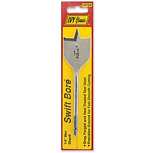 IVY Classic 10724 1-1/2 x 6-Inch Swift Bore® Wood Spade Bit, High-Carbon Steel, 1/Card