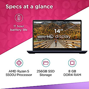 Lenovo IdeaPad Laptop, 14.0" FHD IPS Display, AMD Ryzen 5 5500U (Beats i7-1265U), 20GB RAM, 1TB SSD, AMD Radeon 7 Graphics, Backlit Keyboard, Fingerprint Reader, Long Battery Life, Windows 11 Home