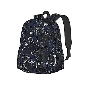 Glow in the dark constellations Adult Leisure Backpack Student Backpack Laptop Backpack For women men School Shoulder Bag Bookbag for Travel Daypack halloween decor