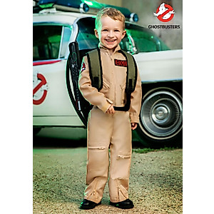 Fun Costumes Ghostbusters Costume with Proton Pack Accessory for Toddlers, Ghostbusters Jumpsuit, Ghost Hunter for Halloween 4T