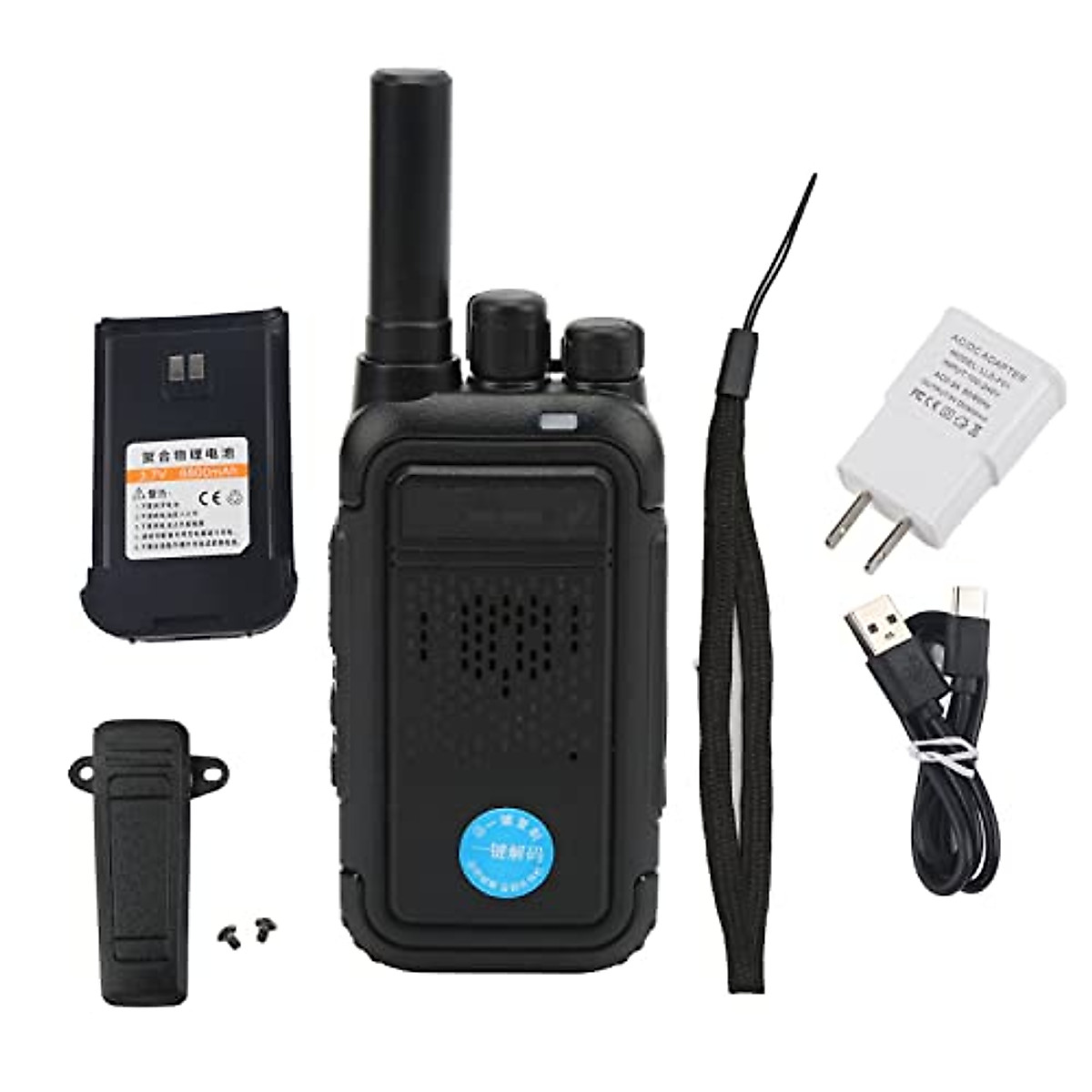Portable Walkie Talkie, Talkabout Radio AC100240V Handsfree for Outdoor Camping US Plug