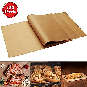 Comfylife 120 x Parchment Paper Sheets - No Curl, No Tear, No Burn Baking Paper (16 x 12 inch) – Precut Parchment Paper For Baking – No Chemical Unbleached Parchment Paper – Cookie Paper Baking Sheets