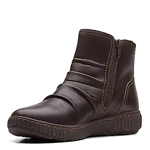 Clarks Women's Caroline Orchid Ankle Boot, Dark Brown, 9