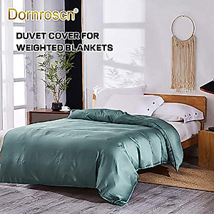 Dornroscn Cooling Bamboo Duvet Cover for Summer Sea Grass Removable Queen Size Duver Covers for Weighted Blankets 60''x80''