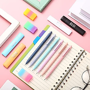 23 Pcs Cute Mechanical Pencils Set, 12 Pcs Pastel Mechanical Pencils 0.5mm and 0.7mm Aesthetic School Supplies with 8 Tubes Pencil Refills and 3 Pcs Erasers for Kids Students Writing Drawing Sketching