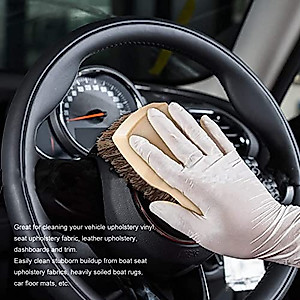 Tefola Horsehair Wheel Brush, Car Wheel Tire Cleaning Brush, Horsehair Interior Exterior for Leather Canvas Sensitive Fabrics