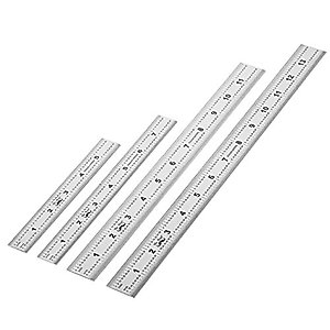 Mr. Pen- Machinist Ruler, 4 Pack (6, 8, 12, 14 inch), Metric Ruler, Millimeter Ruler, (1/64, 1/32, mm and .5 mm), 6 inch Ruler, Stainless Steel Ruler