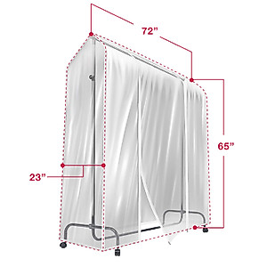 Sorbus Garment Rack Cover - 6 Ft Transparent Clothes Rail Cover, Garment Coat Hanger Protector Clothing Storage for Dresses, Suits, Coats, and more