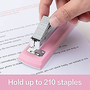 Deli Stapler, Desktop Stapler, Office Stapler, 25 Sheet Capacity, Includes 1000 Staples and Staple Remover, Pink