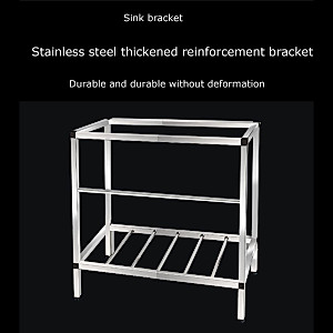 QHDPKU Freestanding Single Bowl Sink Commercial Restaurant Stainless Steel Sinks W/Workbench & Storage Shelves, Outdoor Kitchen Sink for Patio, Garden, Outdoor, 30 X 16 X 30 in