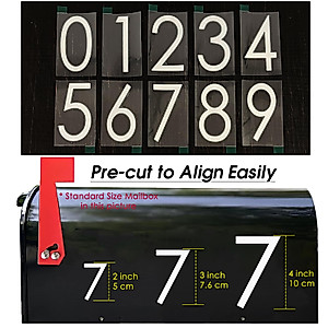 Diggoo Reflective Mailbox Numbers Sticker Decal Die Cut Classic Style Vinyl Number 2" Self Adhesive 5 Sets for Mailbox, Signs, Window, Door, Cars, Trucks, Home, Business, Address Number