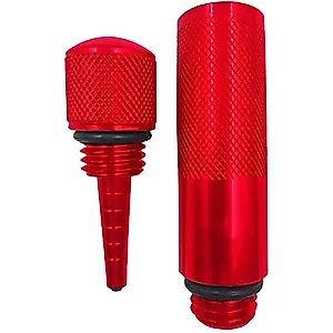 imUfer No Oil Leakage Aluminum Mess Free Oil Change Red Funnel and Red Generator Magnetic Tip Dipstick Oil Dip Stick Replacement for Inverter Generator EU2000 with Crisp Knurling Design
