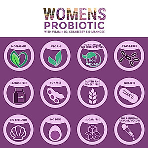Replenish the Good Probiotics for Women Digestive Health, 60 Tablets - Gut Health Probiotics with D3, Prebiotics & Cranberry - Vegan, UTI & Yeast Defense - 15x More Effective Than Regular Capsules