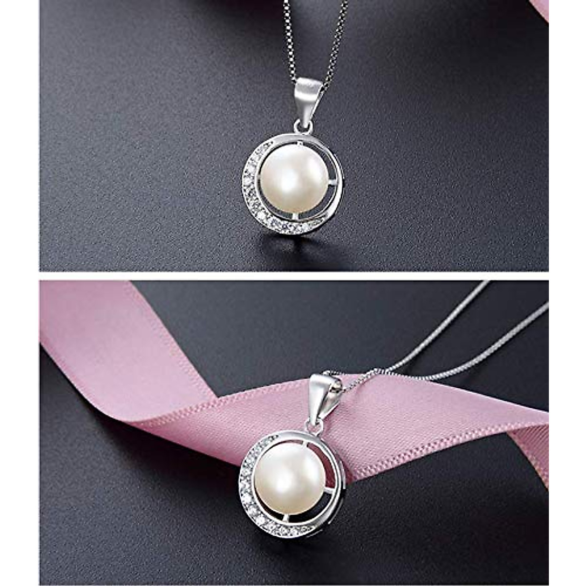 Bonus Sister Gifts for BFF Friends Gift for Friendship Besties Gift from Bestie to Sisters Silver Necklace Pearl Necklace CZ Pendant Elegant Jewelry for Sister in law Birthday Gifts for Women