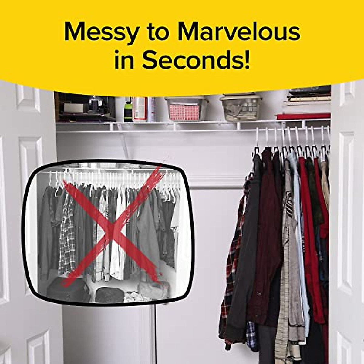 New Ruby Space Triangles AS-SEEN-ON-TV Ultra- Premium Hanger Hooks Triple Closet Space 18 Value Pack, Black, 2 in.