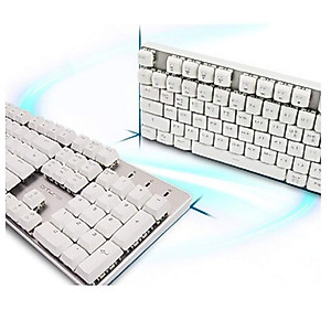 HANSUNG COM Gtune GK360 Quick SWAP Switch Mechanical Custom Gaming Keyboard Rainbow LED NKEY-Rollover (English/Korean Layout) Blue Switch Click (White)