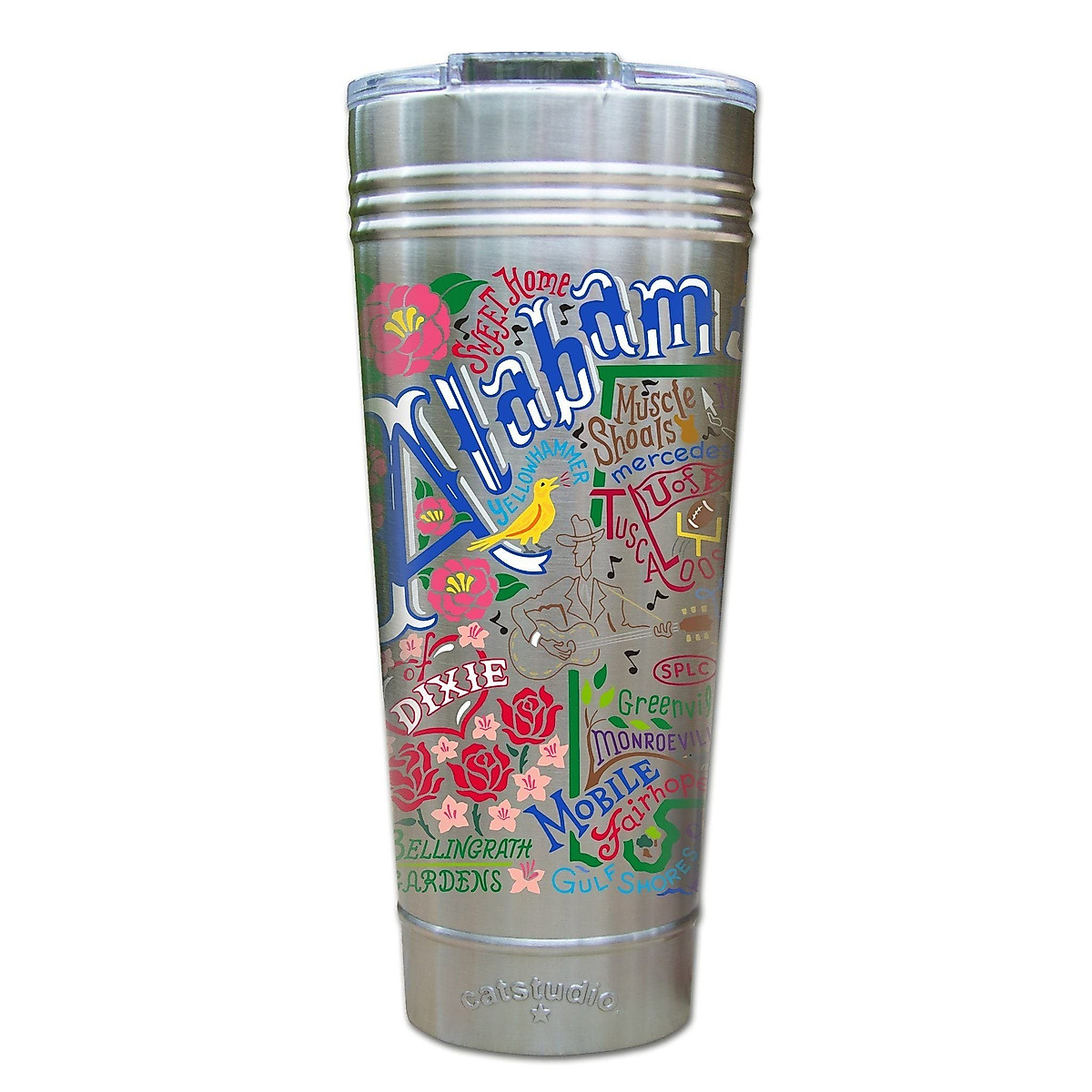 Catstudio Alabama Thermal Tumbler | Triple Wall Insulation With Non Slip Bottom | Great Travel Cup for Water, Coffee, Tea, or Smoothies