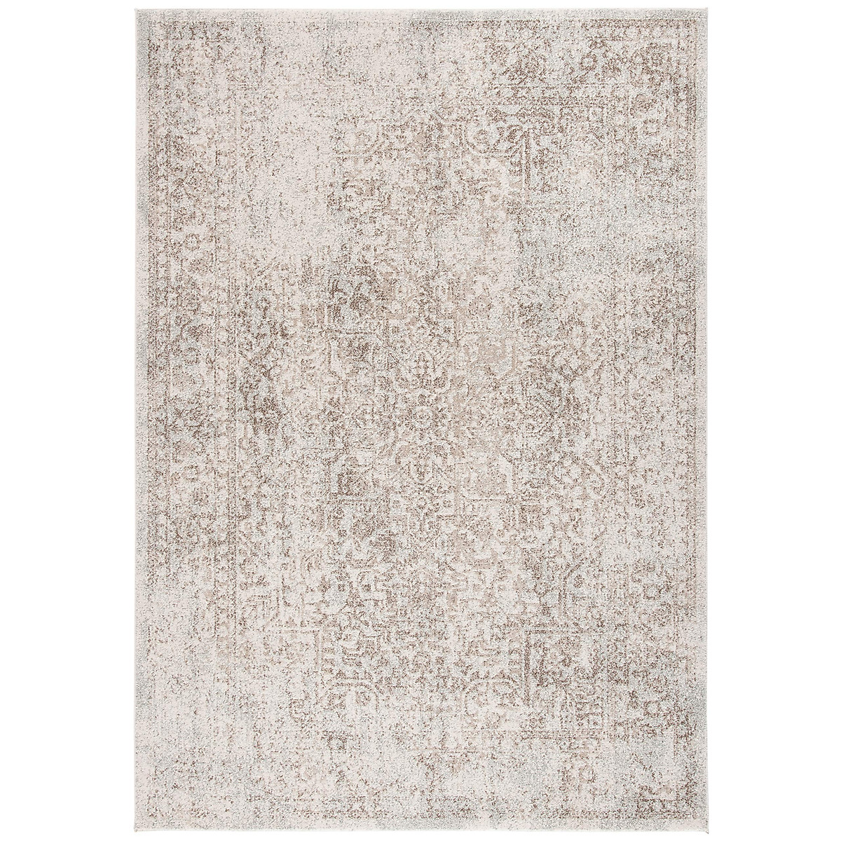 SAFAVIEH Evoke Collection Area Rug - 9' x 12', Ivory & Taupe, Oriental Distressed Design, Non-Shedding & Easy Care, Ideal for High Traffic Areas in Living Room, Bedroom (EVK256E)