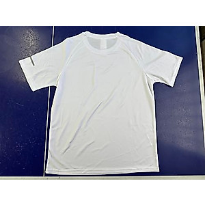 Men's Pack of 1 Workout Running Shirts, Dry Fit Moisture Wicking T-Shirts, Sports Gym Athletic Short Sleeve Shirts White S