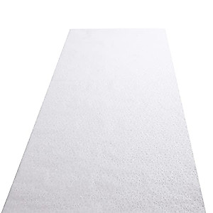 Leaf Print White Aisle Runner for Wedding Ceremony, Reception, Indoor and Outdoor Banquets (3 x 50 ft)