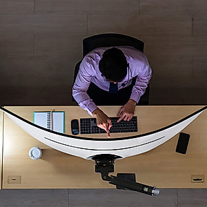 Ergotron – HX HD Premium Heavy Duty Gaming Monitor Arm, Single Monitor Desk Mount – for 1000R Curved Ultrawide Monitors Up to 49 Inches, 28 to 42 lbs, VESA 75x75mm or 100x100mm – HD Pivot, Matte Black