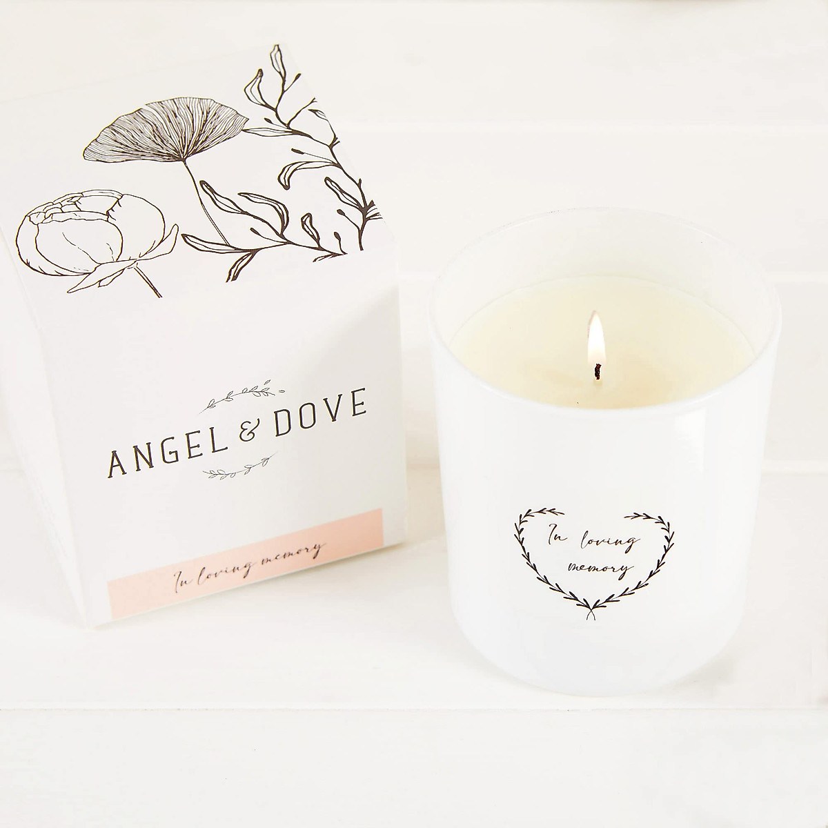 ANGEL & DOVE Luxury 'in Loving Memory' Soy Wax Remembrance Candle - Sympathy Gift, Memorial to Light in Memory of a Loved One
