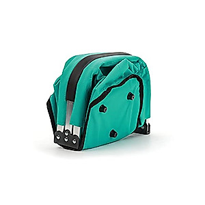 RSVP International Collapsible Market Basket Aluminum Frame, Large Zip Side Pocket, 17x11x18", Turquoise